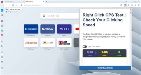 Разширение „cps Tester Right Click Speed Tester“ Добавки за Opera