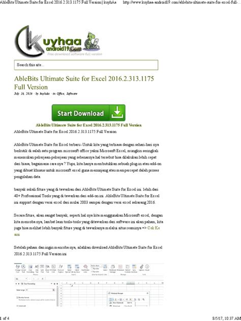 Ablebits Ultimate Suite For Excel 20162313 Pdf