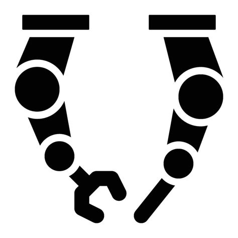 Robot Assembly Industrial Machines Glyph Solid Icon 55804461 Vector