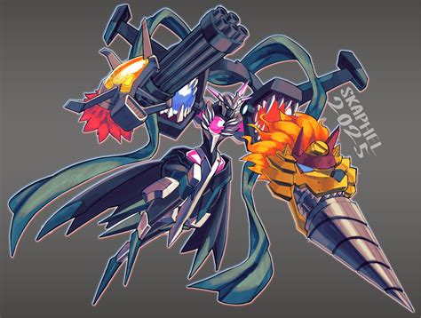 Chaosmon Brigadramon And Heavyleomon Digimon Drawn By Skaphel