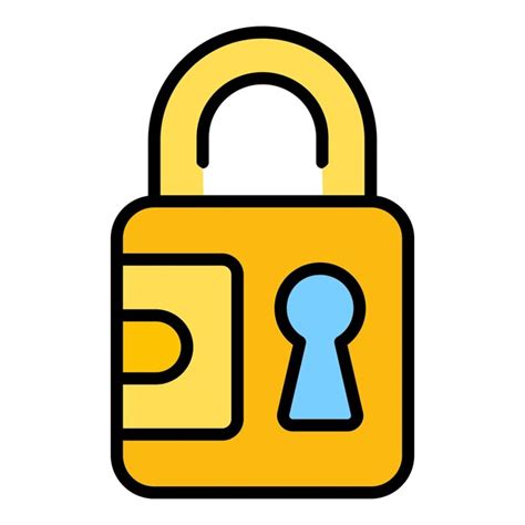 Premium Vector Lock Protection Icon Outline Vector Secure Padlock Safety Shield Color Flat