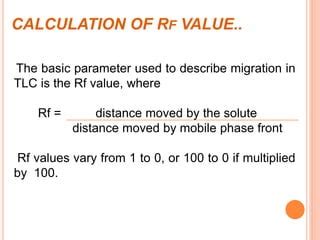THIN LAYER CHROMATOGRAPHY PPTX
