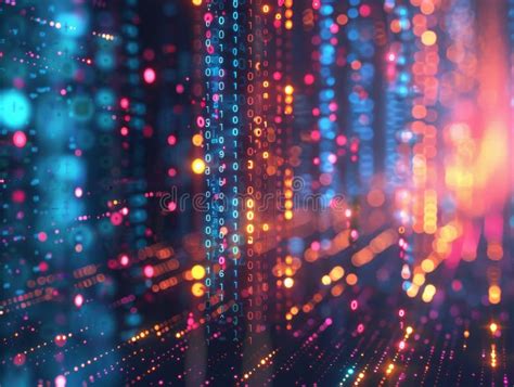 the pulsing flow of digital code in cyberspace signaling the movement