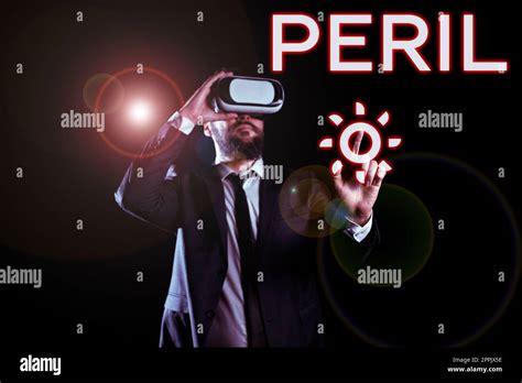 Writing Displaying Text Peril Business Concept Indicates Something