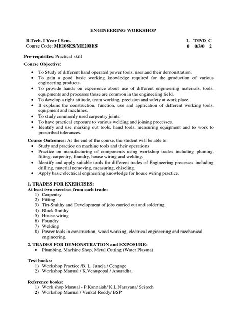 Engineering Workshop Pdf