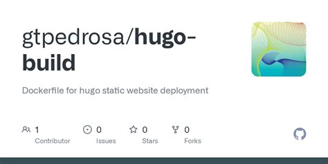github gtpedrosa hugo build dockerfile for hugo static website