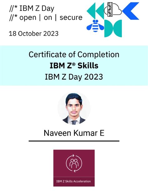 Naveen Kumar E On Linkedin Got A Ibm Z Skills Certificate From Ibm For