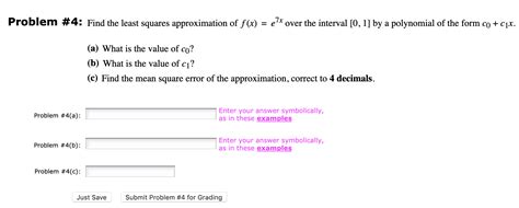 Solved Problem 4 Find The Least Squares Approximation Of