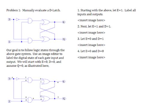 Solved Problem 1 Manually Evaluate A D Latch Our Goal Is To Chegg Com