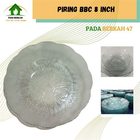 Jual Piring Makan Beling Kaca 1 Lusin Piring Bbc Motif Bunga Kaca Murah