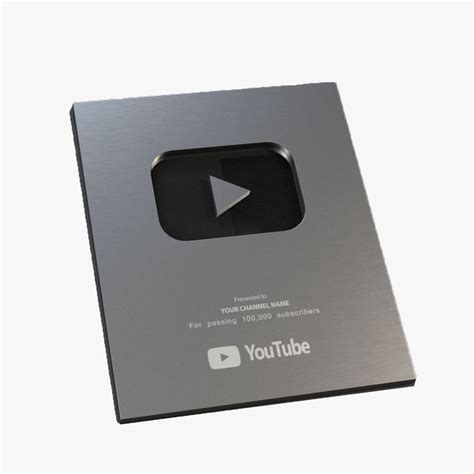 youtube silver play button 3d turbosquid 1963186