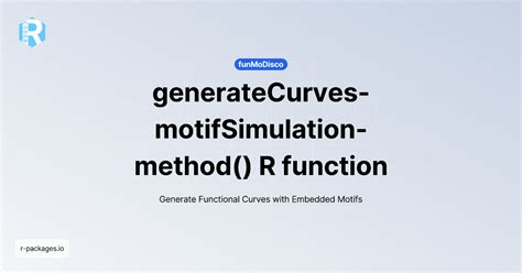 Generatecurves Motifsimulation Method R Function From Funmodisco R Packages