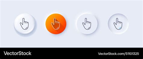 Hand Cursor Line Icon Click Action Sign Royalty Free Vector