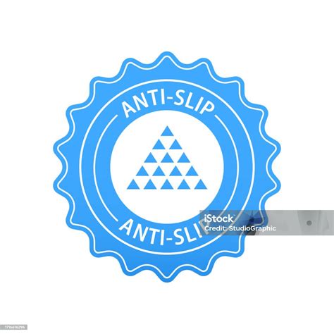 미끄럼 방지 로고 디자인 벡터 제품 라벨 및 경고 기호에 적합합니다 벡터 그림 0명에 대한 스톡 벡터 아트 및 기타 이미지