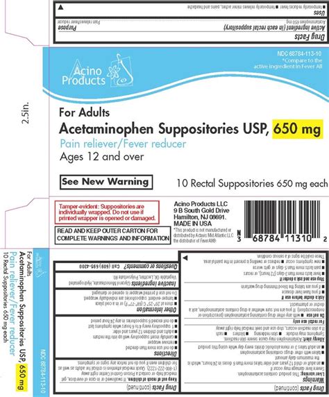 Acetaminophen Suppositories 113 Dpl