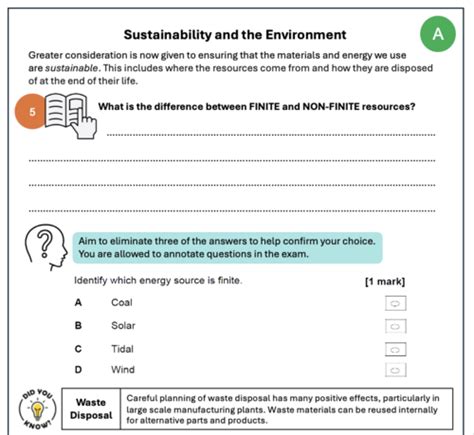 Gcse Dandt Aqa 8552 Section A Revision Booklet Teaching Resources