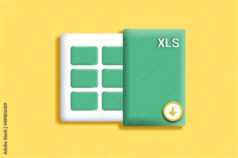 Vector Of 3d Download Spreadsheet Icon Xls Or Xlsx File Format Icon With Landscape Design
