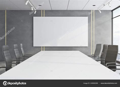 Copyspace 콘크리트 파노라마 가구와 현대적인 인테리어 렌더링까지 — 스톡 사진 © Peshkov 245692298