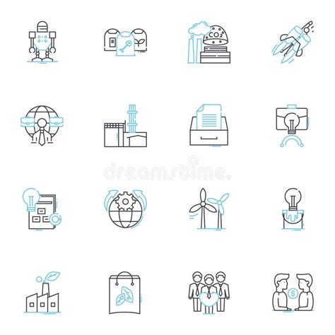 Multinational Industry Linear Icons Set Globalization Diversity Expansion Integration Nerks