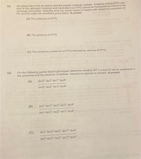 Solved 52 We Talked About The Lac Operon And The Inducer