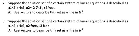 solved 2 suppose the solution set of a certain system of