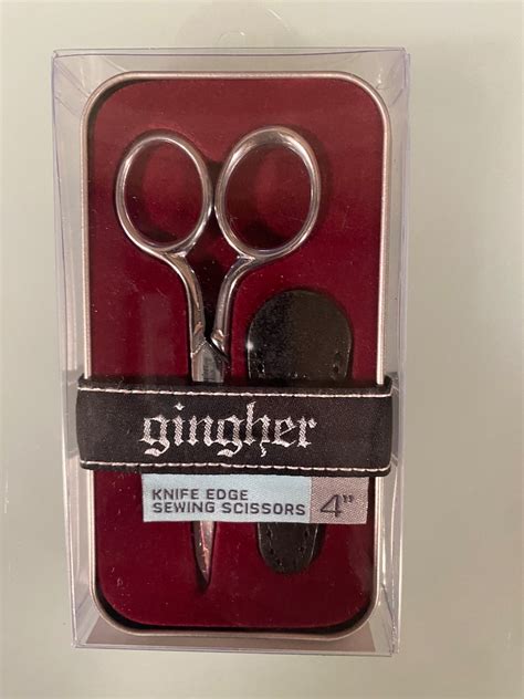 Gingher Scissors 4 Knife Edge Sewing Scissors Or Trimmers Made In Italy In Silver Tin Box Etsy