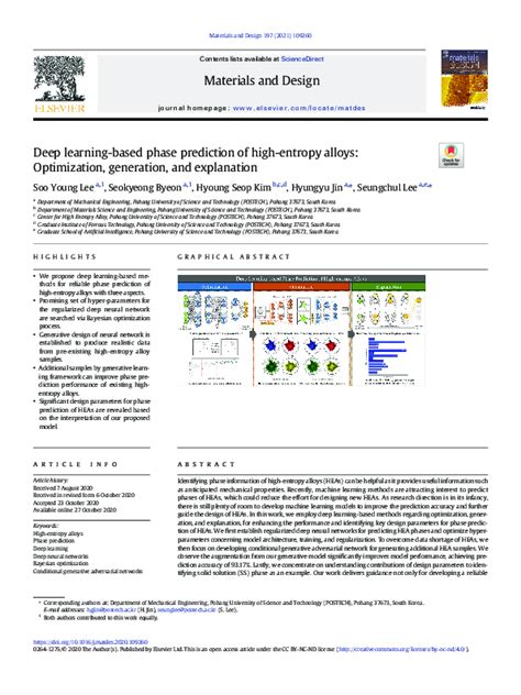 Pdf Deep Learning Based Phase Prediction Of High Entropy Alloys Optimization Generation And