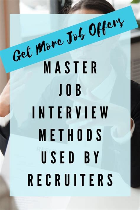 Job Interview Master Interview Methods Being Used By Managers Artofit
