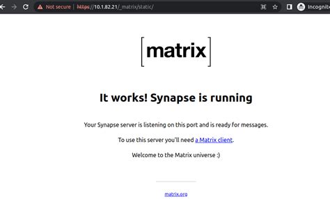 deploying a matrix server with element chat in docker compose with