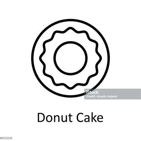 도넛 케이크 벡터 개요 아이콘 디자인 그림입니다 흰색 배경에 음식과 음료 기호 Eps 10 파일 0명에 대한 스톡 벡터 아트 및 기타 이미지 Istock