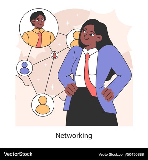 Networking Female Business Character Building Vector Image