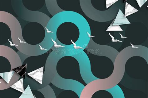 Abstract Design Featuring Interlocking Circular Patterns Stock