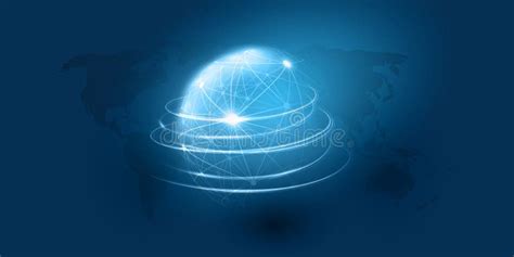 Abstract Blue Minimal Style Cloud Computing Networks Structure Telecommunications Concept