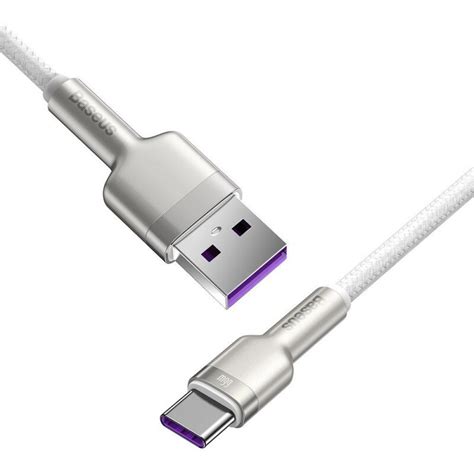 Кабел за захранване и данни Baseus Fast Charging Usb към Usb Type C 66w 2 м Бял Emag Bg