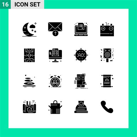 Universal Icon Symbols Group Of 16 Modern Solid Glyphs Of Game Energy Online Electricity Charge