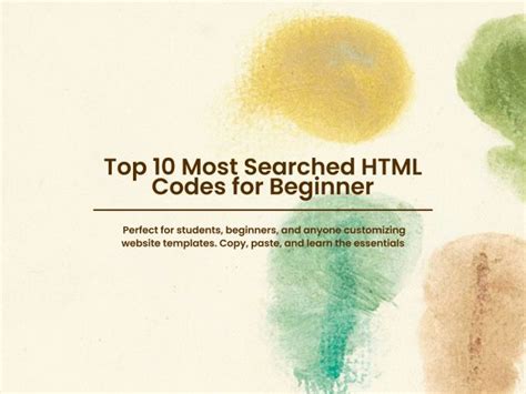 Top 10 Most Searched Html Codes For Beginner