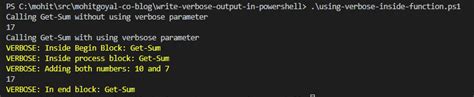 Write Verbose Output In Powershell Using Write Verbose