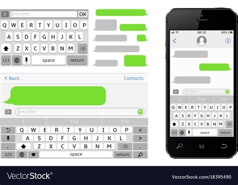Sms Chat Composer Smartphone Chatting Sms Vector Image