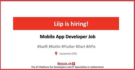 Swift Kotlin Flutter Dart Apis Hiring Devjobs Switzerland Itjobs Wejob