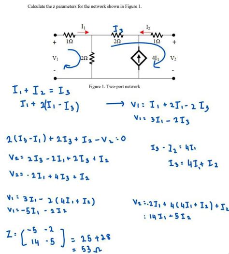 Solved Calculate The Z Parameter For The Network Shown In Chegg Com