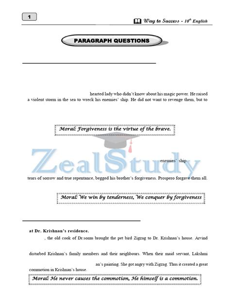 10th English Exam Time Tips All Unit Supplementary Questions Pdf