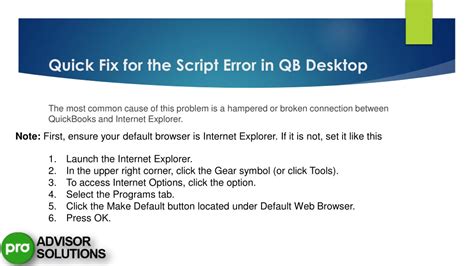 Ppt Troubleshoot Quickbooks Script Error A Comprehensive Guide
