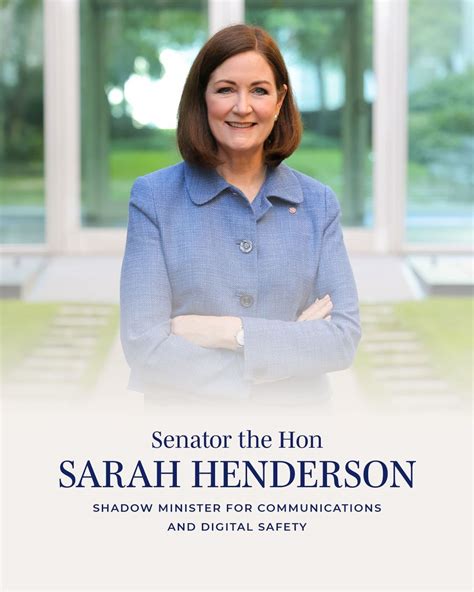 I Am Deeply Honoured To Have Senator Sarah Henderson Facebook