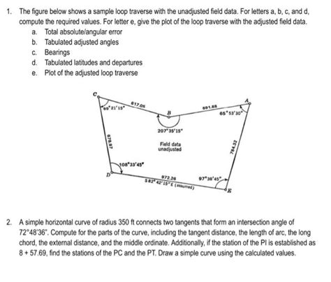 1 The Figure Below Shows A Sample Loop Traverse With