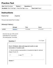 Practice Test 22158 CSCI 241 F Comp Org Assembly Lang Prog Pdf