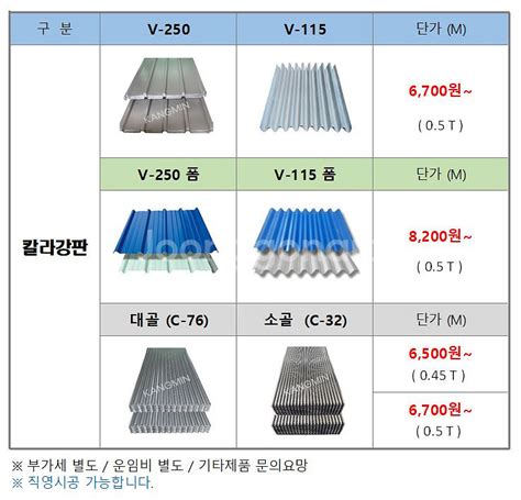 칼라강판 홑강판 폼강판 지붕재 중고나라 카페에서 운영하는 공식 사이트