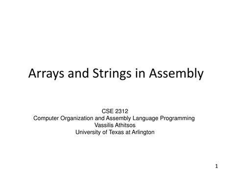 Ppt Arrays And Strings In Assembly Powerpoint Presentation Free Download Id3154805