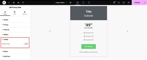 How To Add A Tooltip To Elementor Pricing Table Powerpack Addons For