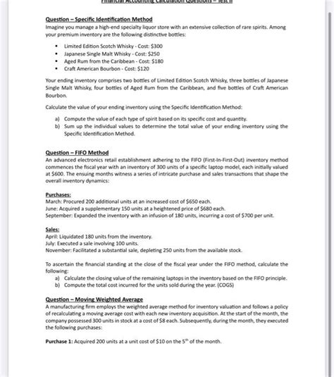 Solved Question Specific Identification Method Imagine You