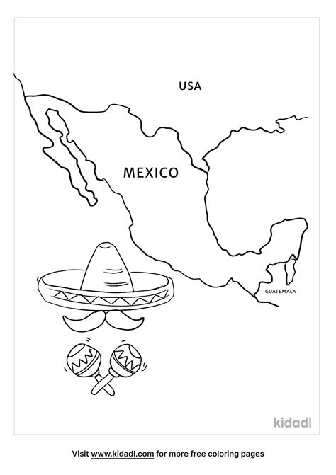 Mexico Map Coloring Page